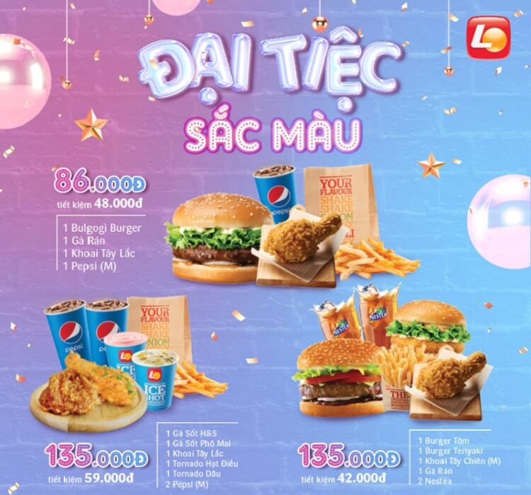 Thiết kế menu chuẩn như menu lotteria - Thiết kế in ấn Khải Nguyên