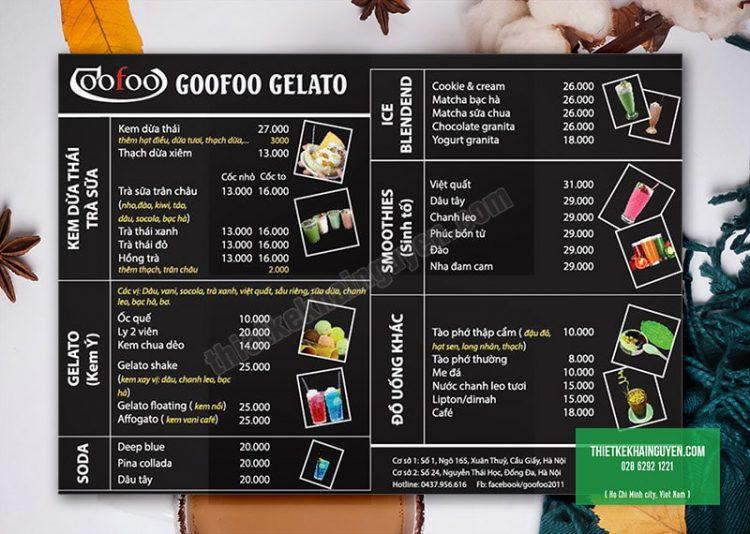 Mẫu thiết kế menu kem - menu bánh được yêu thích nhất năm 2018