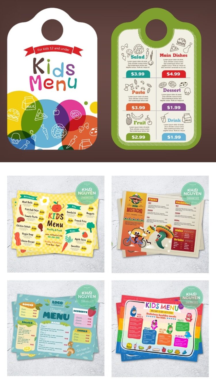 Thiết Kế Kids Menu Dễ Thương Cho Trẻ